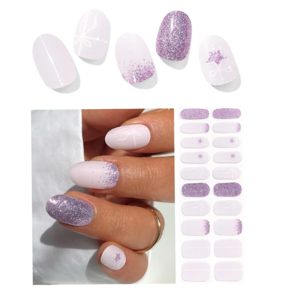 Makeup | Purple Sparkling Star Semicured Gel Nail Strip Set | Poshmark